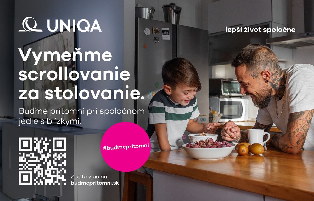 Menej scrollovania, viac stolovania: UNIQA spúšťa kampaň Buďme prítomní a pozýva rodiny k ...