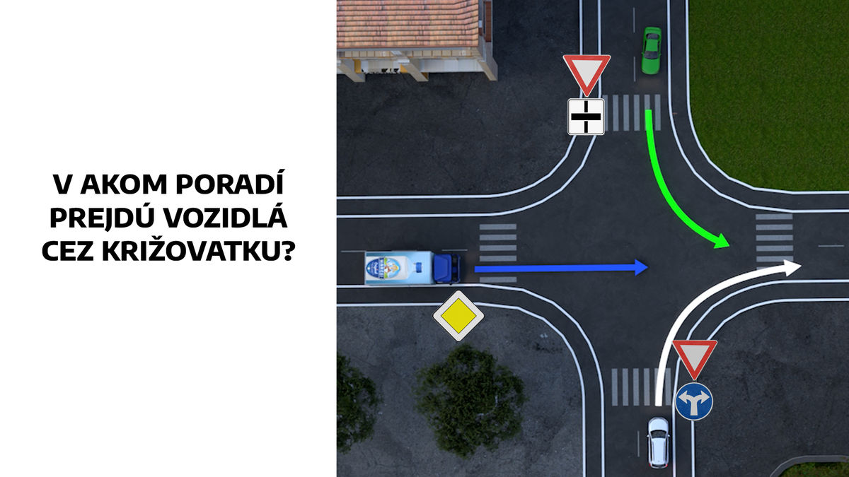 Ktoré auto z vedľajšej pôjde skôr – biele alebo zelené? - Auto ...